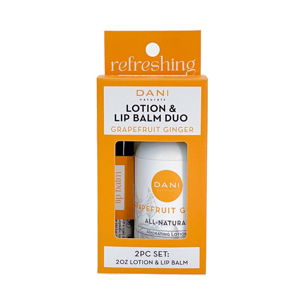 GRAPEFRUIT GINGER LOTION AND LIP BALM DUO | DANI Naturals